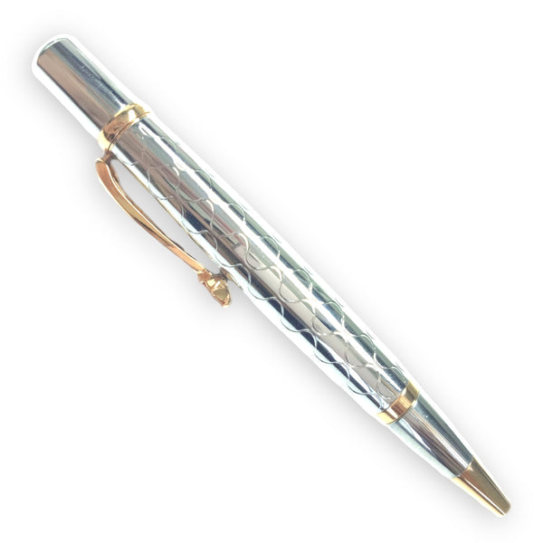 Luxury Gold Handcrafted Writing Pen with Wavy Inlay – JEWELNJOY